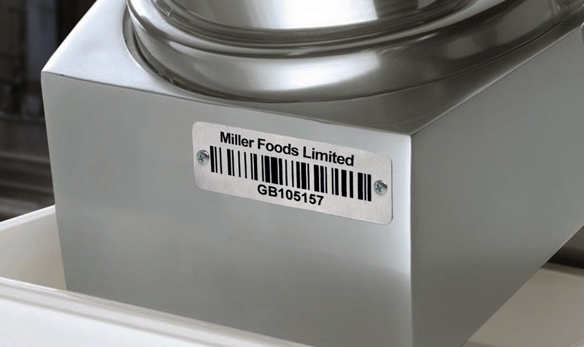 304 Alloy Stainless Steel Bar Code Labels for Highly Caustic Industrial ...